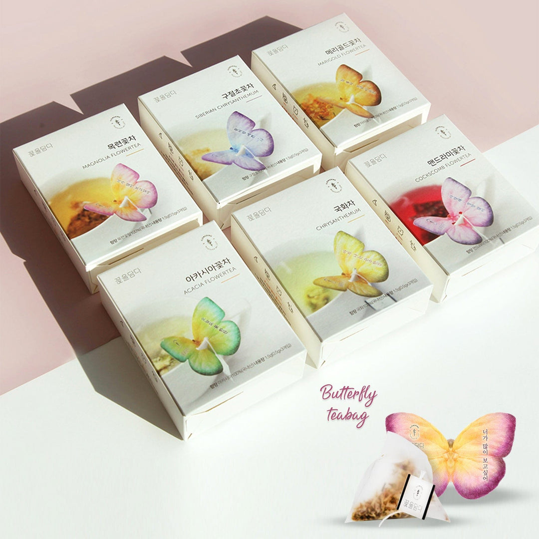6 Butterfly Flower Tea Bag Orange Box – KKOKDAM